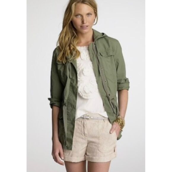 J. Crew | Jackets & Coats | J Crew Poplin Cargo Jacket Size Small ...